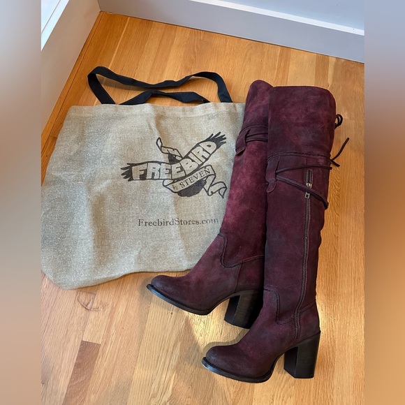 Freebird by Steven | Shoes | Freebird By Steven Brock Thigh High Boots Size 6 | Poshmark